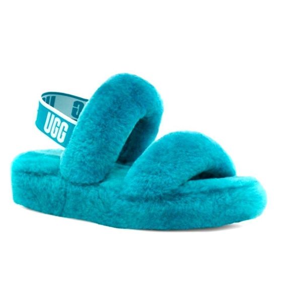 UGG | Shoes | Ugg Womens Fluff Oh Yeah Slideon Shoe Aquatic Blue | Poshmark